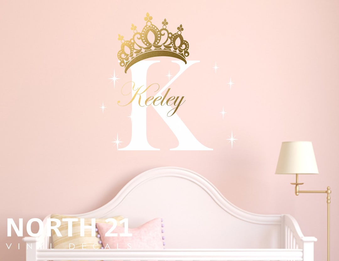 Princess Wall Decal - Crown Wall Decal - Custom Princess Wall Sticker ...