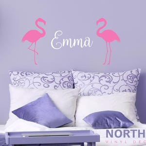 Flamingo Name Wall Decal - Nursery Wall Decals - Girls Name Wall Decor ...