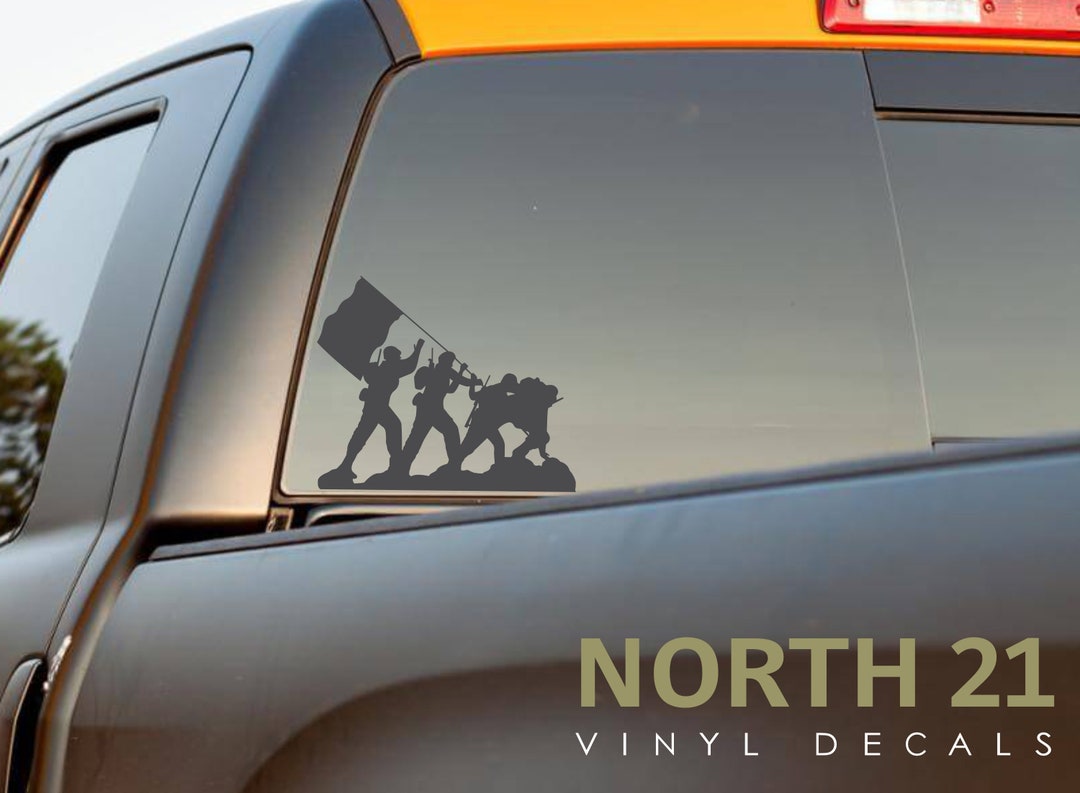 Marines Car Decal, Iwo Jima Flag Decal, Soldier SUV Decals, Truck ...