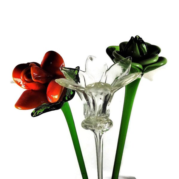 Glass Flowers - Etsy