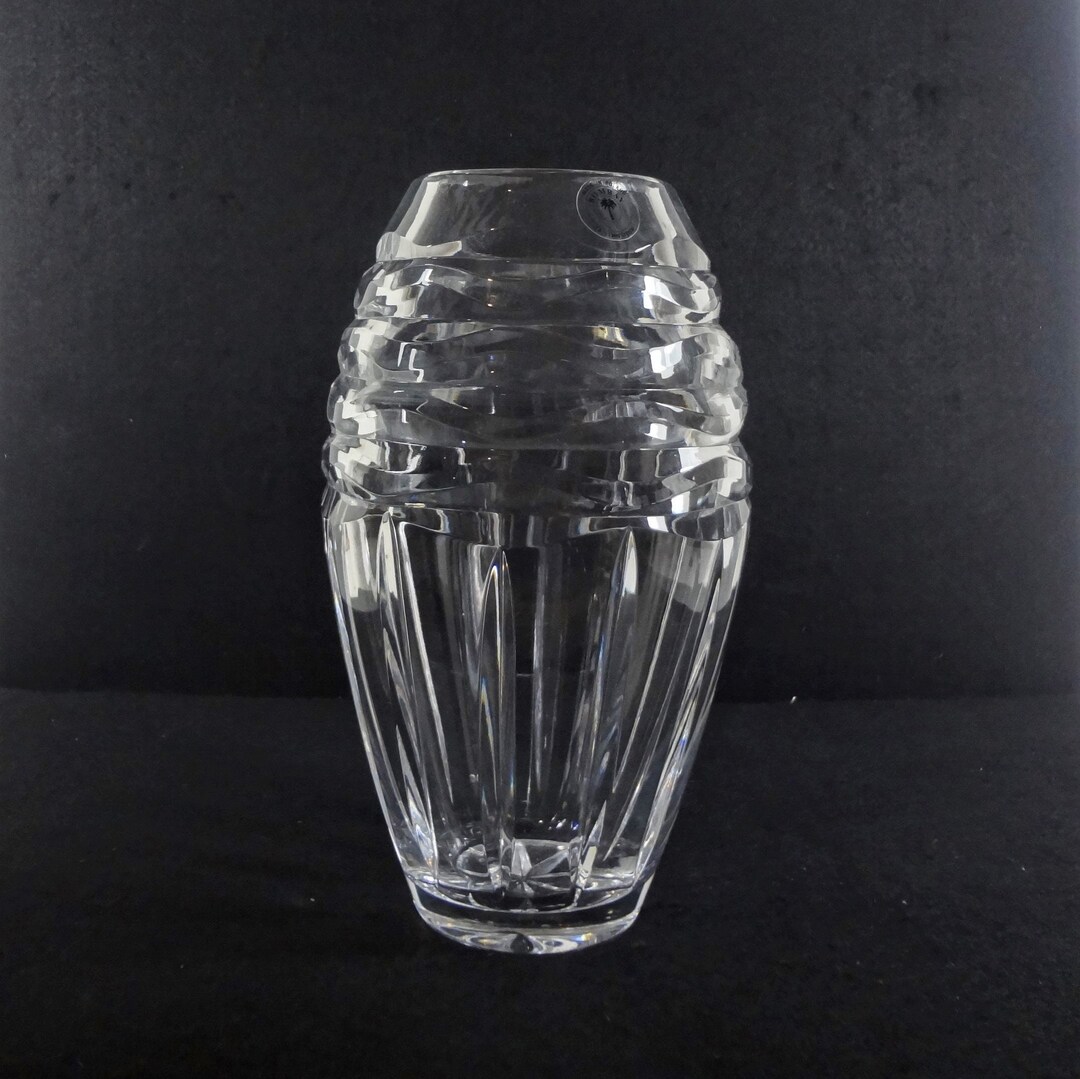 Clear Crystal Vase Made in Poland, Bombay 24% Lead Crystal Vase, 8 Inch ...