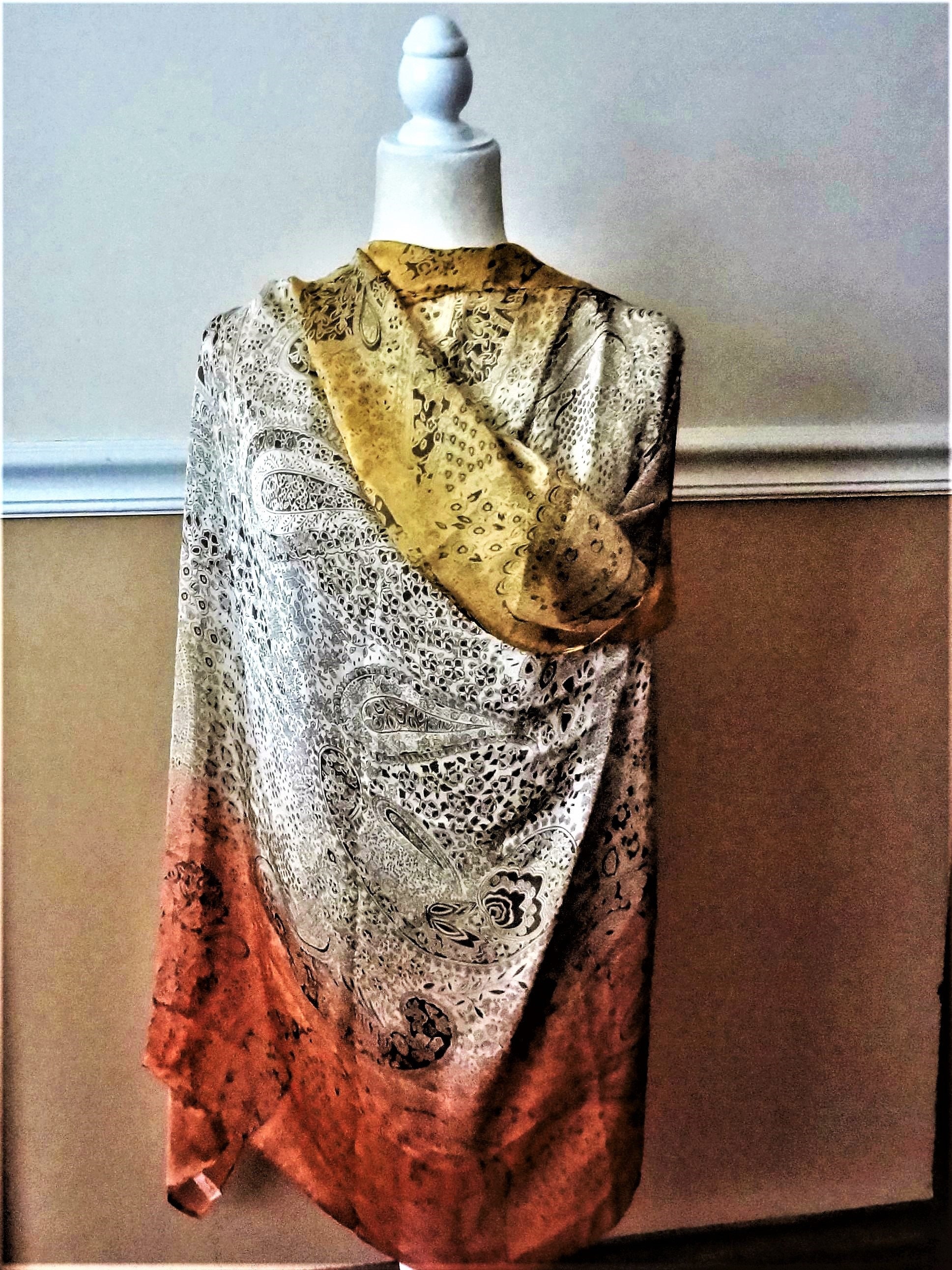 Extra Large Silk Chiffon Scarf Lightweight Paisley Wrap - Etsy