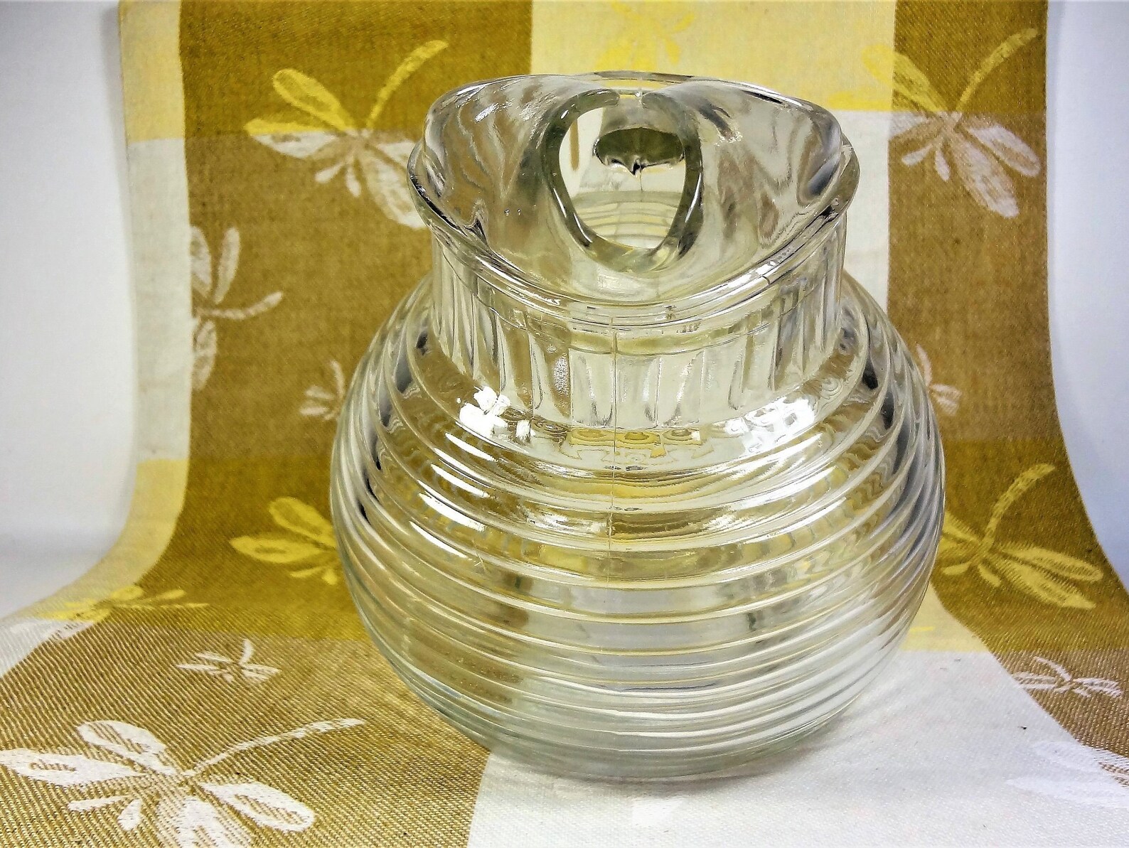 Depression Glass Pitcher Manhattan Pattern Ball Pitchertilt - Etsy