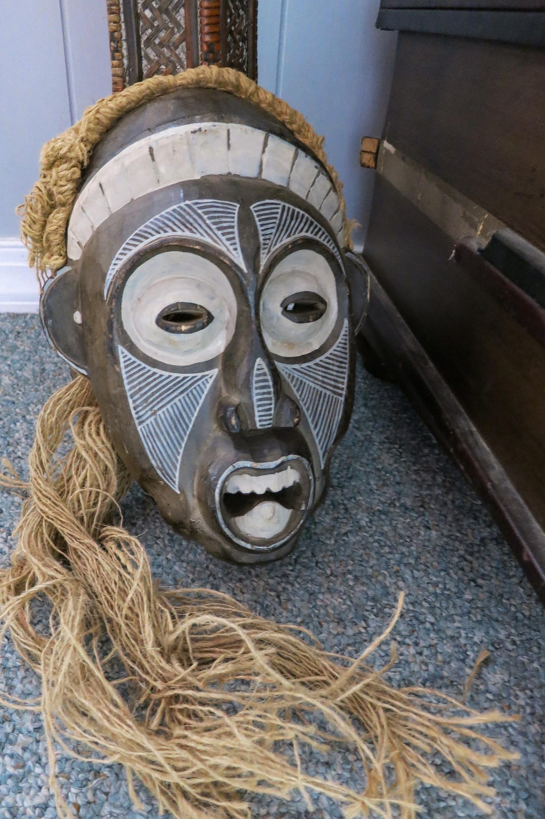 Traditional African Mask, Hand Carved Angola Mask, African Art Piece ...