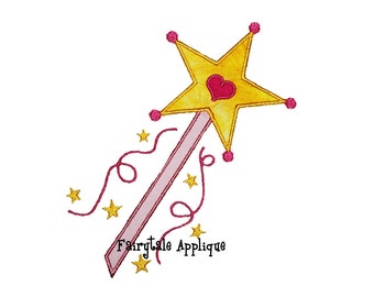Digital Machine Embroidery Design Magic Wand Applique | Etsy