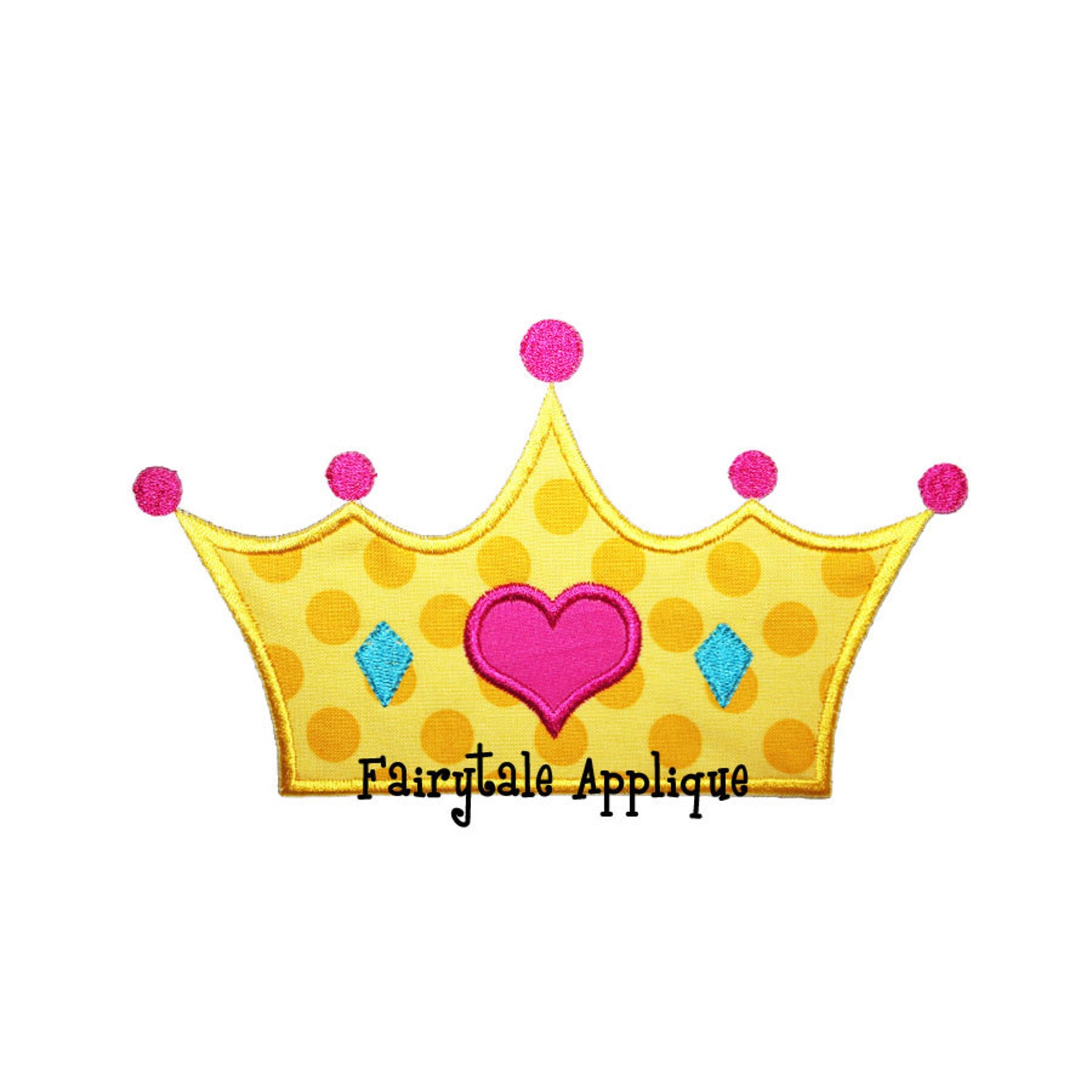Digital Machine Embroidery Design Crown Applique - Etsy
