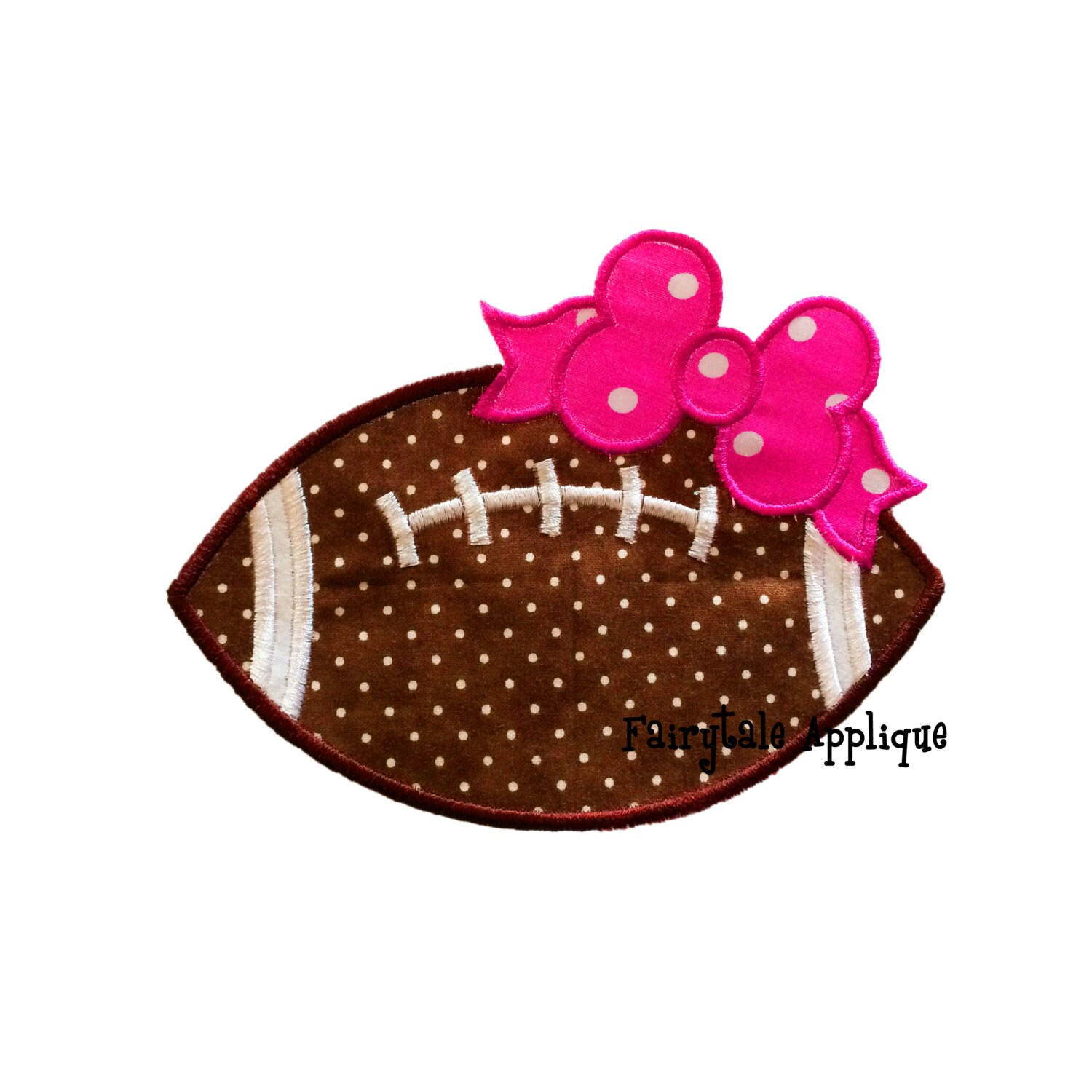 Digital Machine Embroidery Design Football With Bow Applique - Etsy