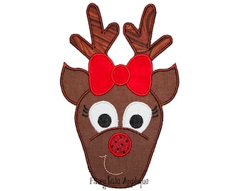 Digital Machine Embroidery Design Christmas Reindeer | Etsy