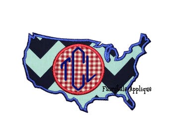 Digital Machine Embroidery Design United States Flag | Etsy