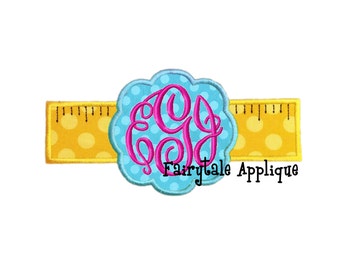 Digital Machine Embroidery Design Ruler With Apple Applique | Etsy