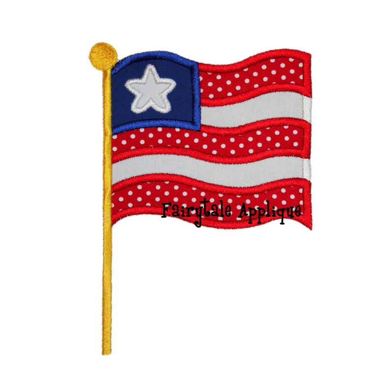 Digital Machine Embroidery Design - Flag Applique - Etsy
