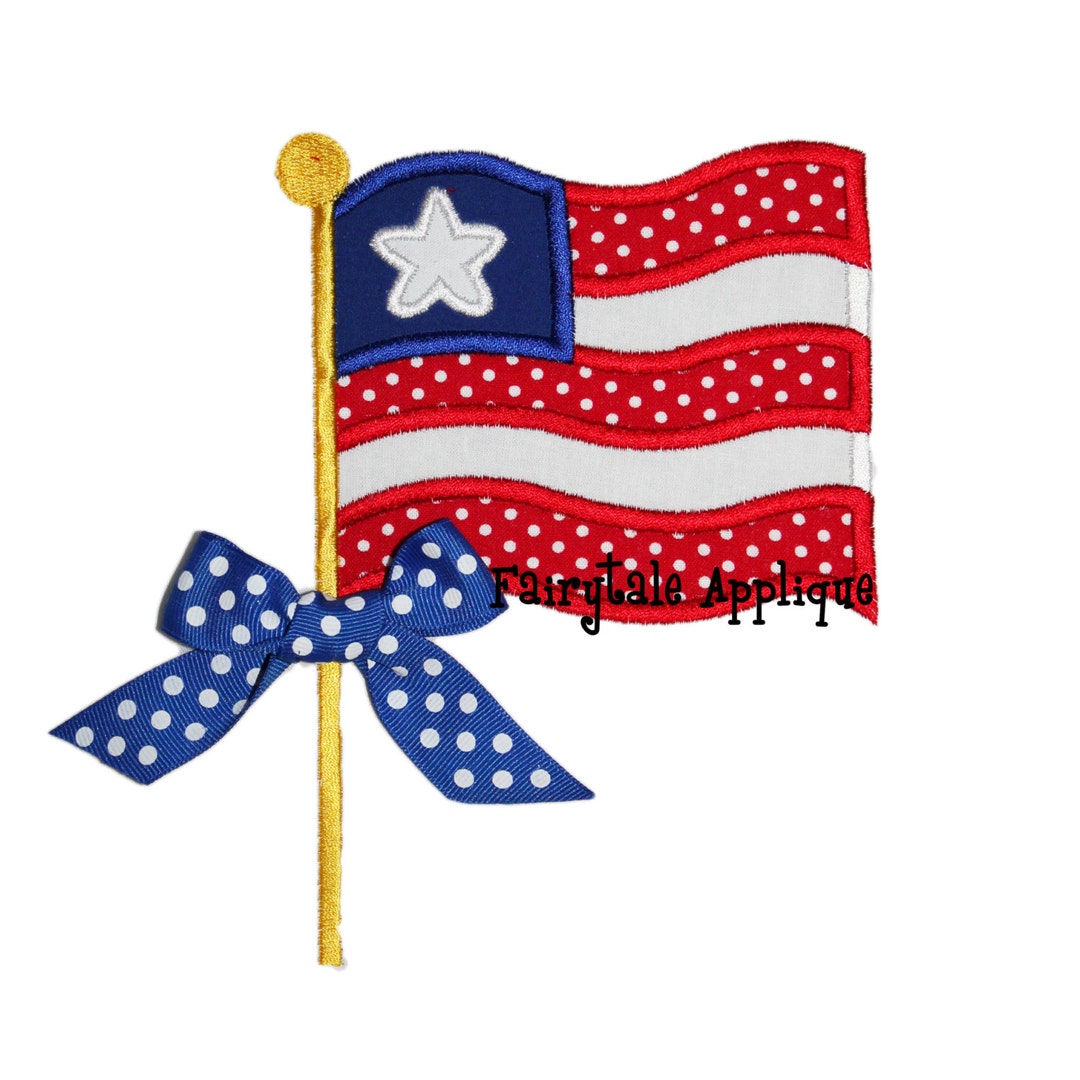 Digital Machine Embroidery Design - Flag Applique - Etsy