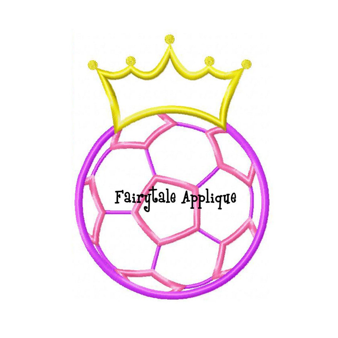Digital Machine Embroidery Design - Soccer Princess Applique - Etsy