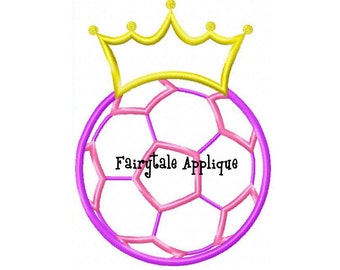 Digital Machine Embroidery Design Football Princess Applique | Etsy