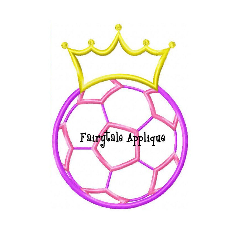 Digital Machine Embroidery Design Soccer Princess Applique - Etsy