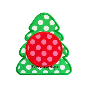 Digital Machine Embroidery Design Christmas Tree With Monogram Circle ...