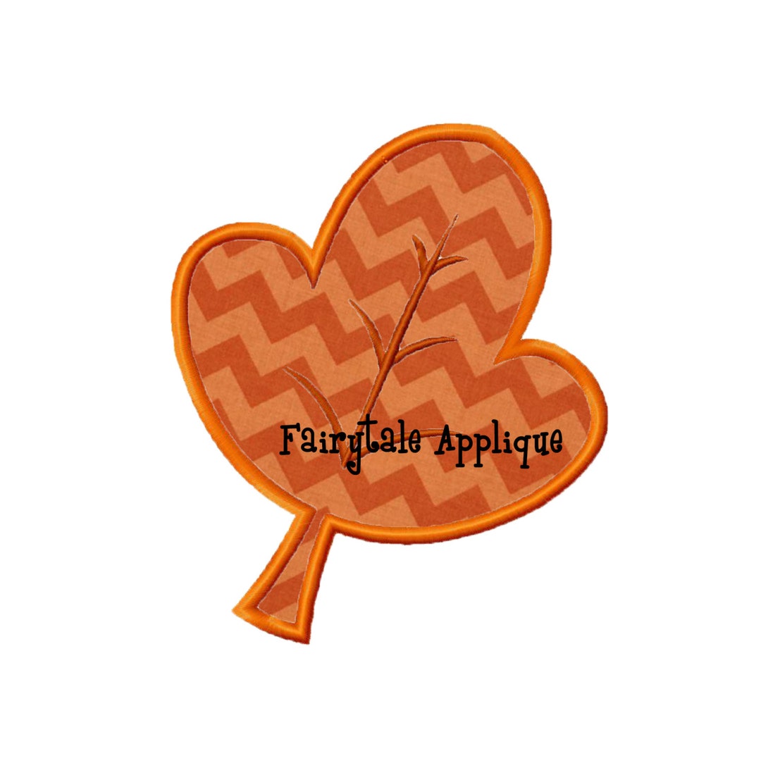 Digital Machine Embroidery Design - Leaf Applique - Etsy