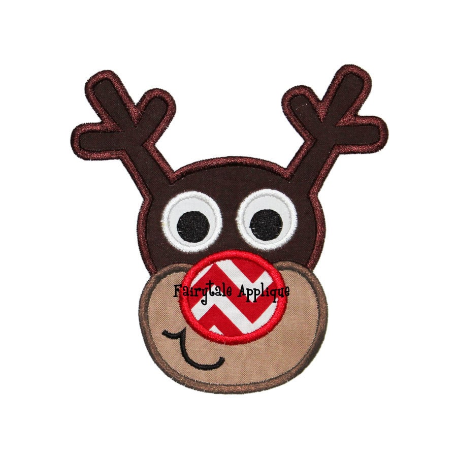 Digital Machine Embroidery Design Rudolph Applique | Etsy