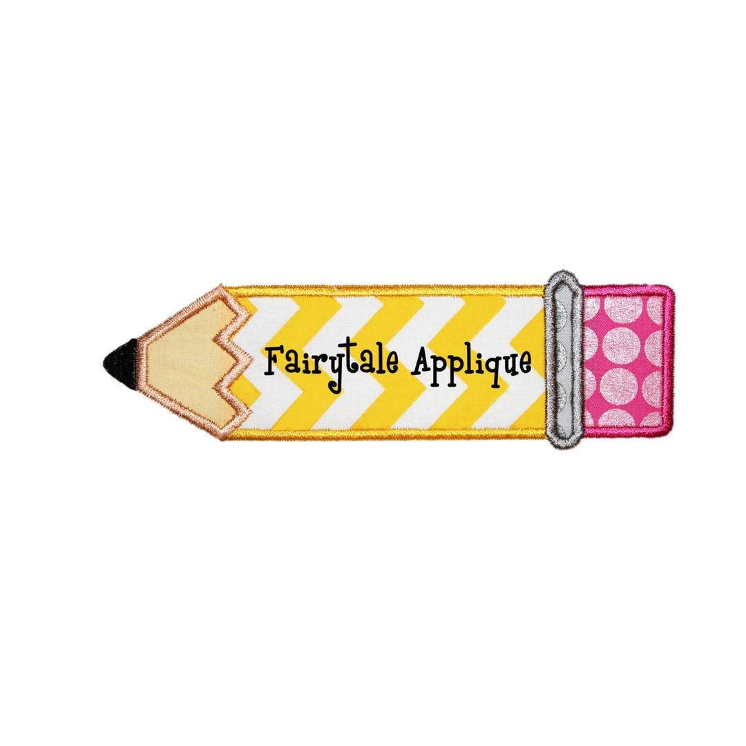 Digital Machine Embroidery Design Pencil Applique - Etsy