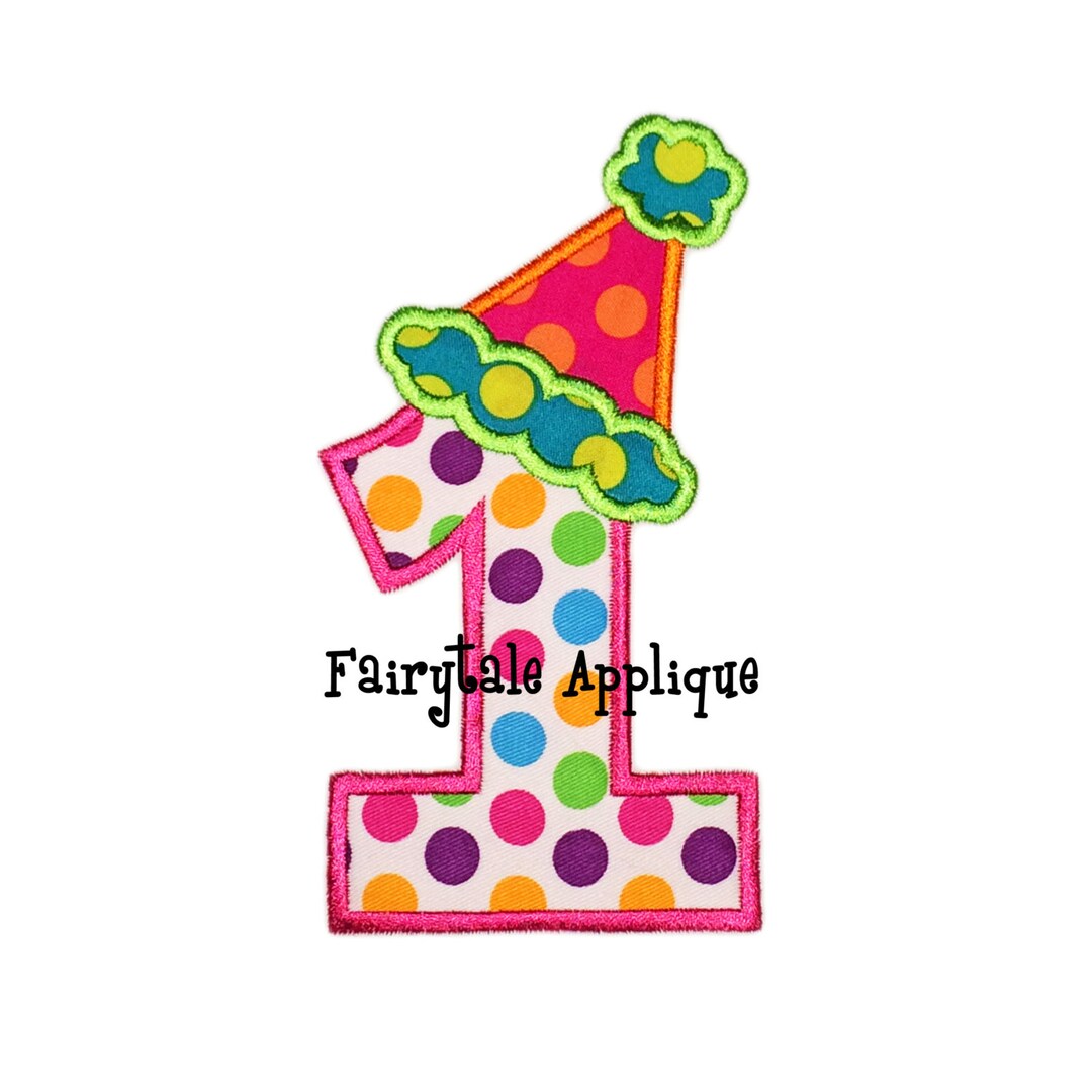 Digital Machine Embroidery Design - Party Hat Applique Numbers (1-9) - Etsy