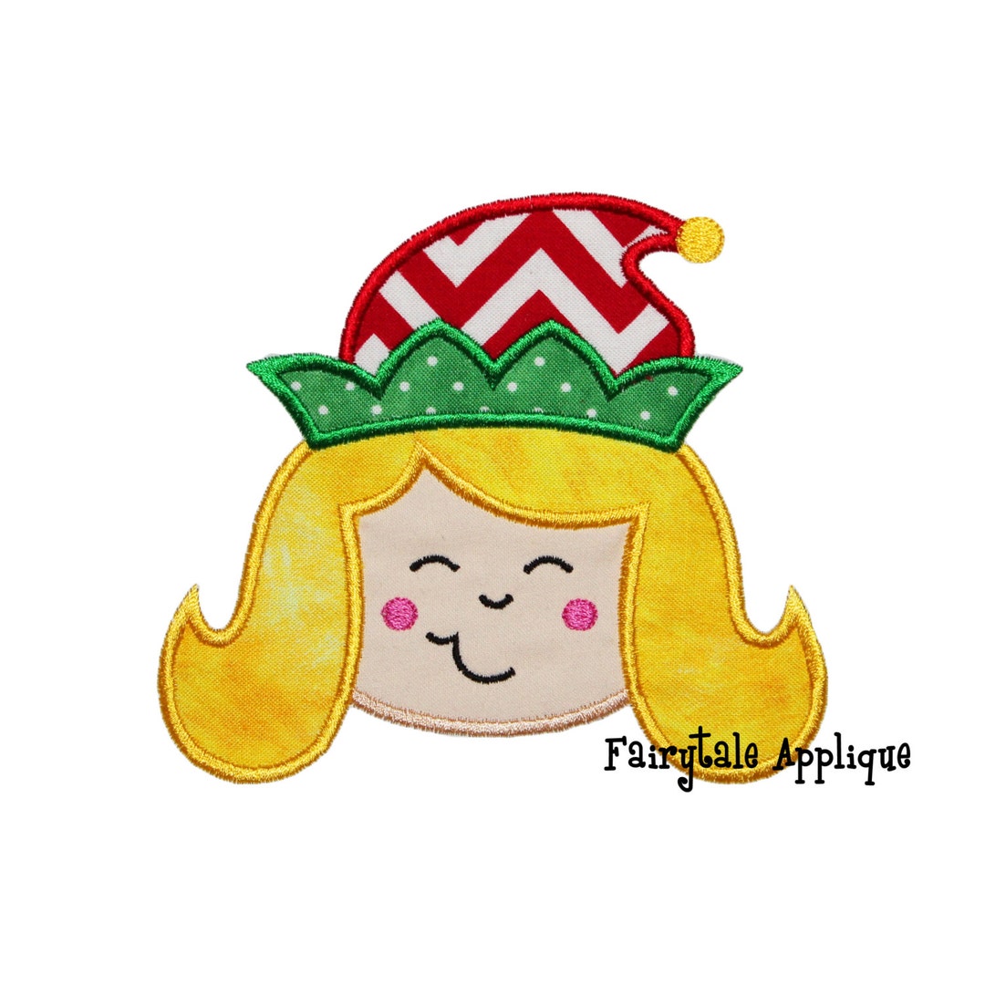 Digital Machine Embroidery Design - Elf Girl Applique - Etsy