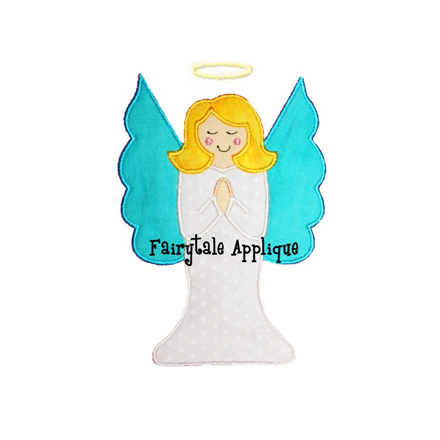 Digital Machine Embroidery Design Angel Applique | Etsy