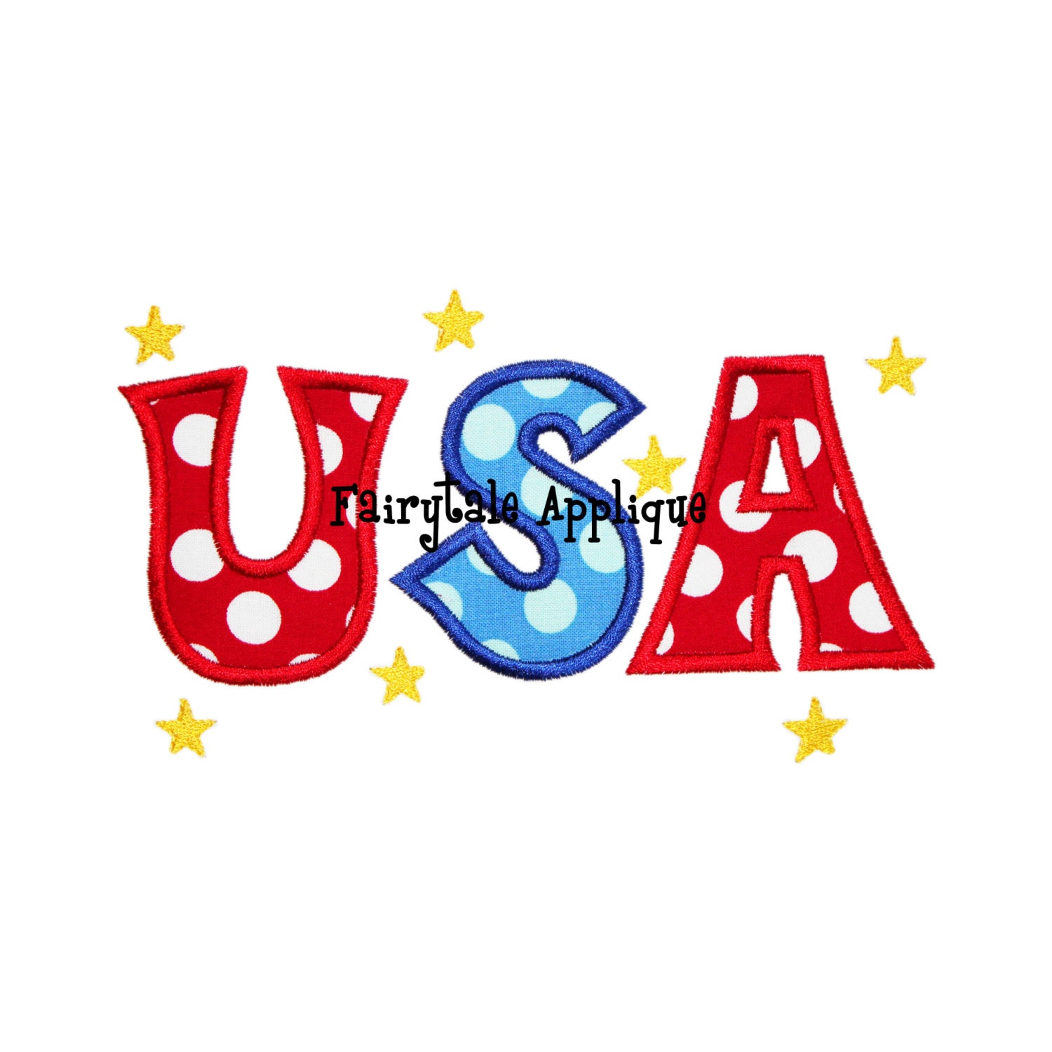 Digital Machine Embroidery Design USA Applique - Etsy