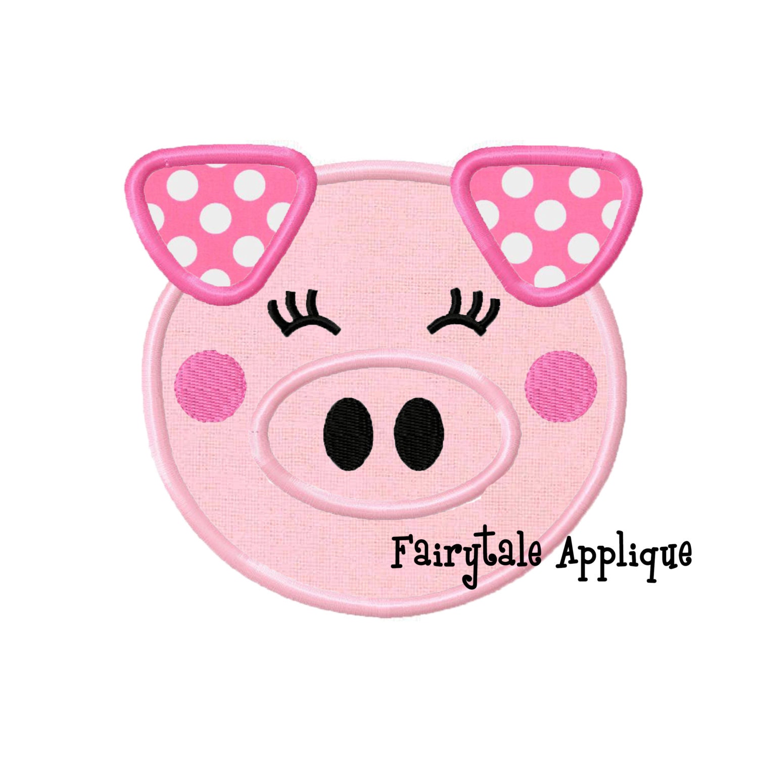 Digital Machine Embroidery Design Piggie Applique | Etsy