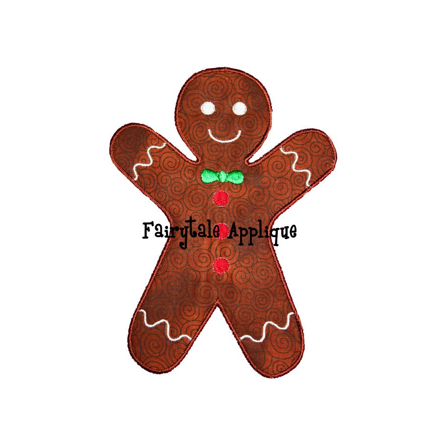 Digital Machine Embroidery Design Gingerbread Man Applique | Etsy