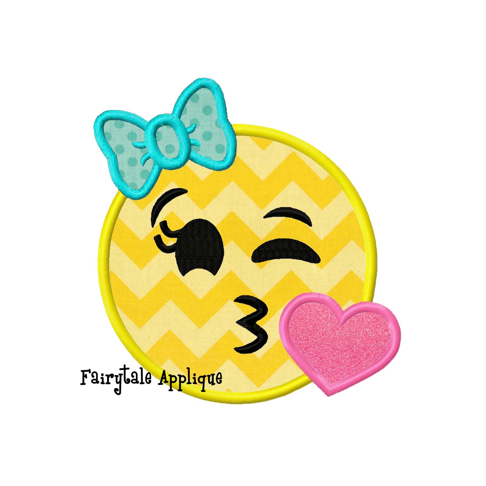 Digital Machine Embroidery Design Kissy Face Smiley Face - Etsy