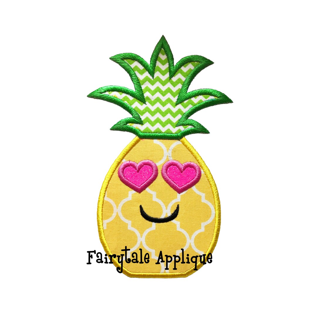 Digital Machine Embroidery Design - Pineapple Applique - Etsy