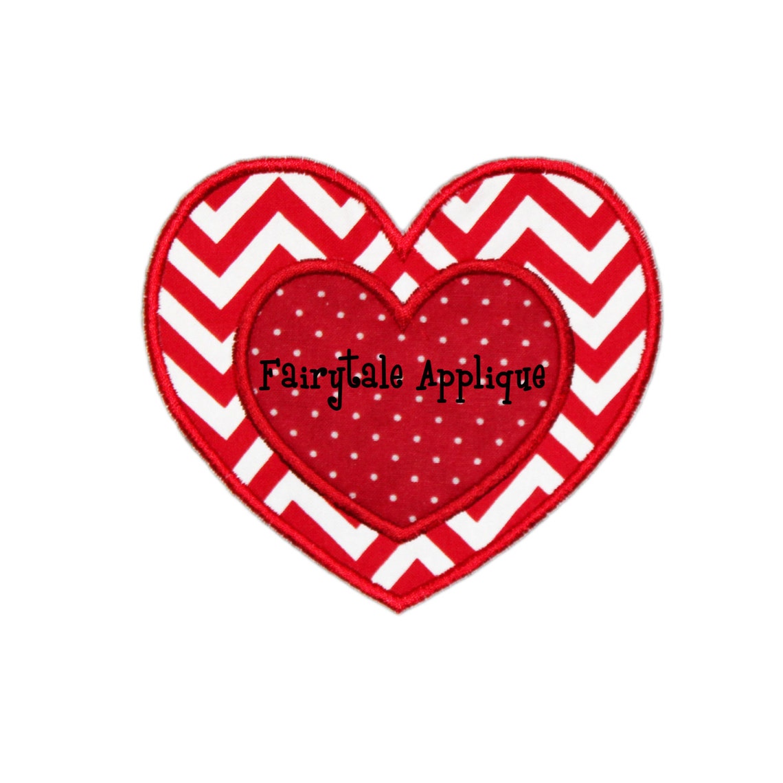 Digital Machine Embroidery Design Double Heart Applique - Etsy