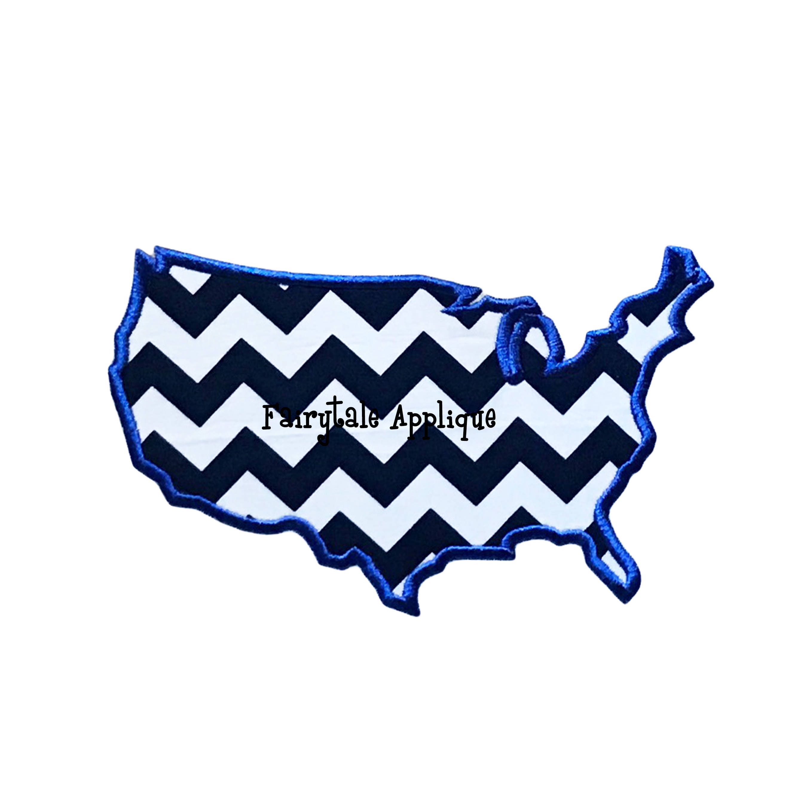 Digital Machine Embroidery Design United States Applique | Etsy