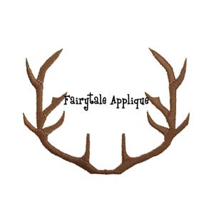 Digital Machine Embroidery Design Antler Monogram Frame Applique - Etsy