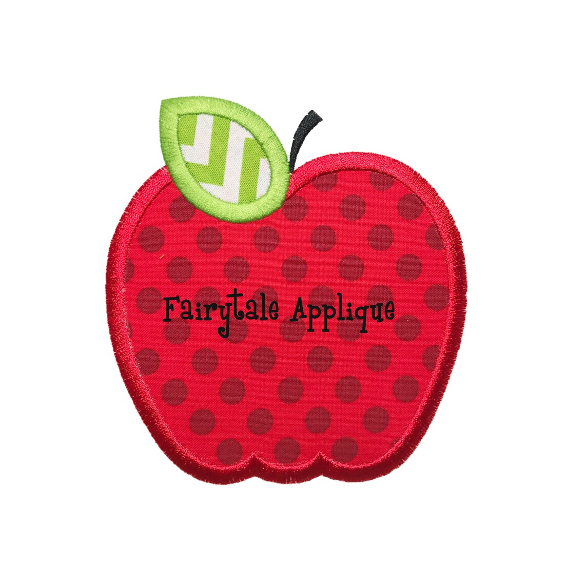 Digital Machine Embroidery Design Monogrammed Apple 2 | Etsy