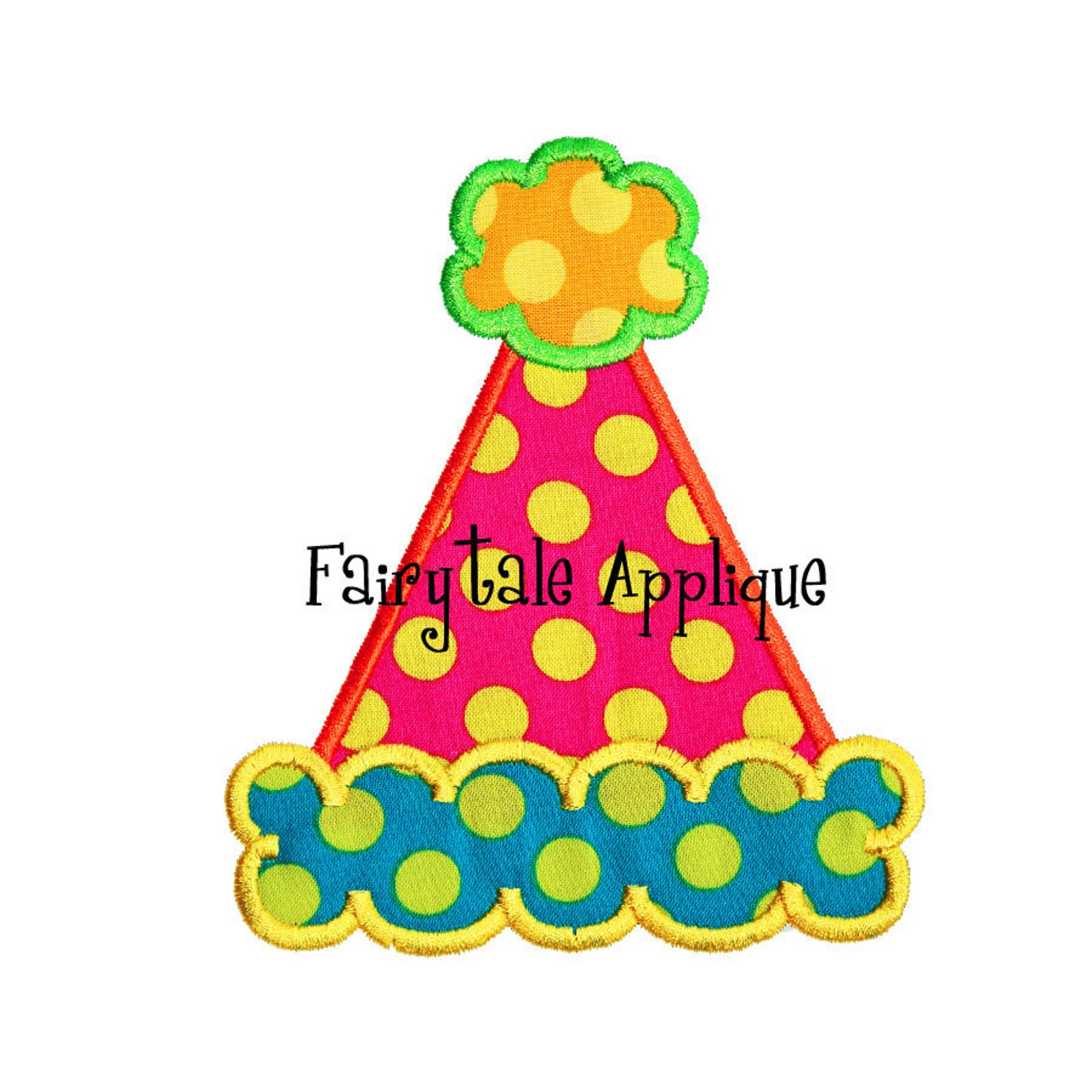 Digital Machine Embroidery Design - Birthday Party Hat Applique - Etsy