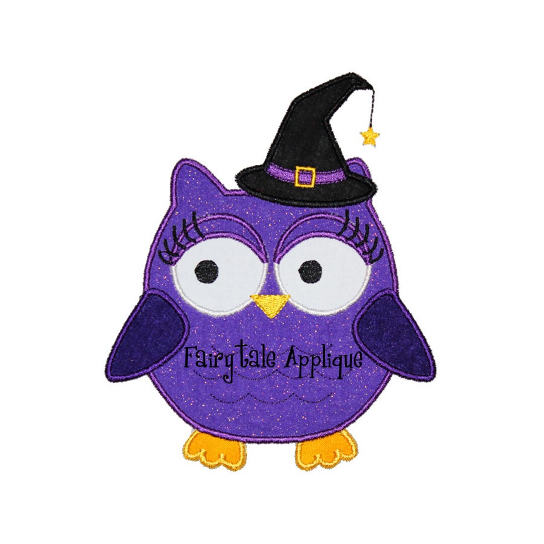Digital Machine Embroidery Design - Witchy Owl Applique - Etsy