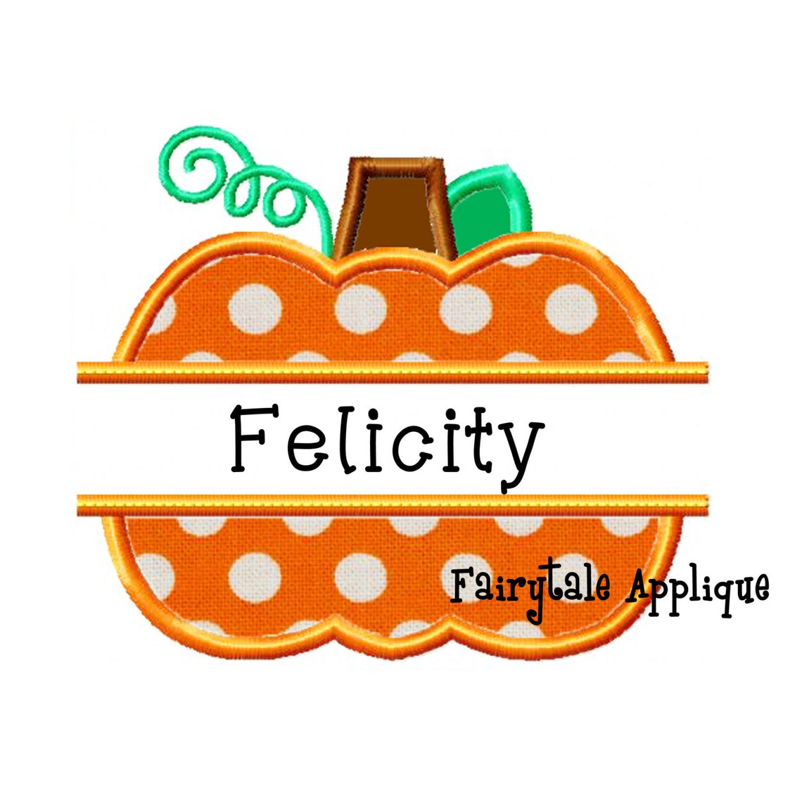 Digital Machine Embroidery Design Split Pumpkin Applique - Etsy