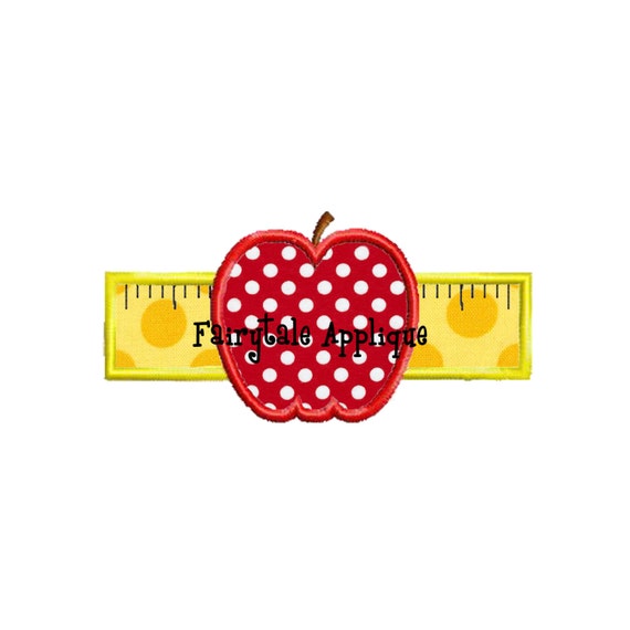 Digital Machine Embroidery Design Ruler With Apple Applique | Etsy