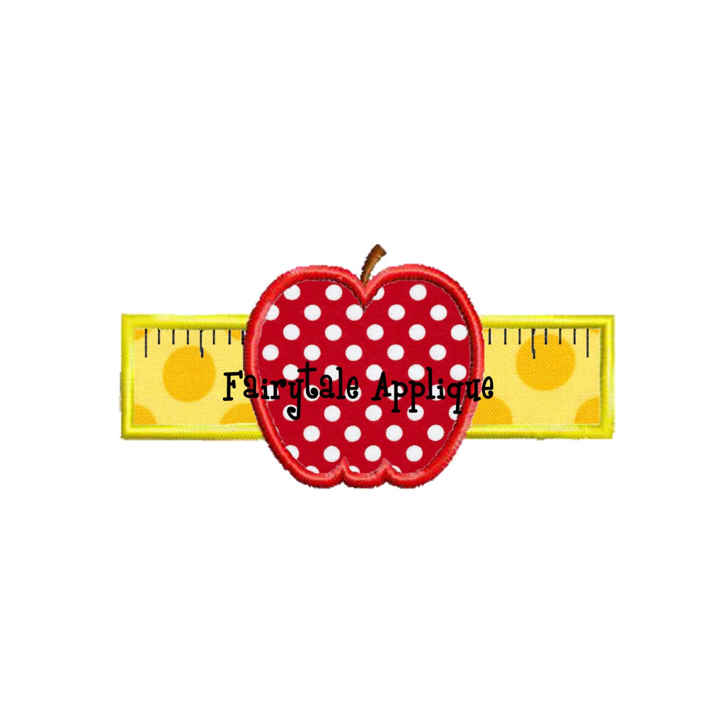 Digital Machine Embroidery Design Ruler With Apple Applique | Etsy