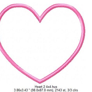 Digital Machine Embroidery Design - Heart 2 Applique - Etsy