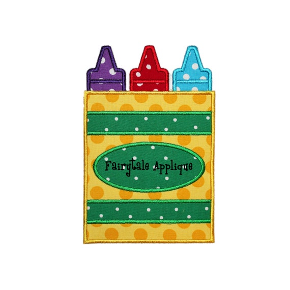 Digital Machine Embroidery Design Crayon Box Applique | Etsy