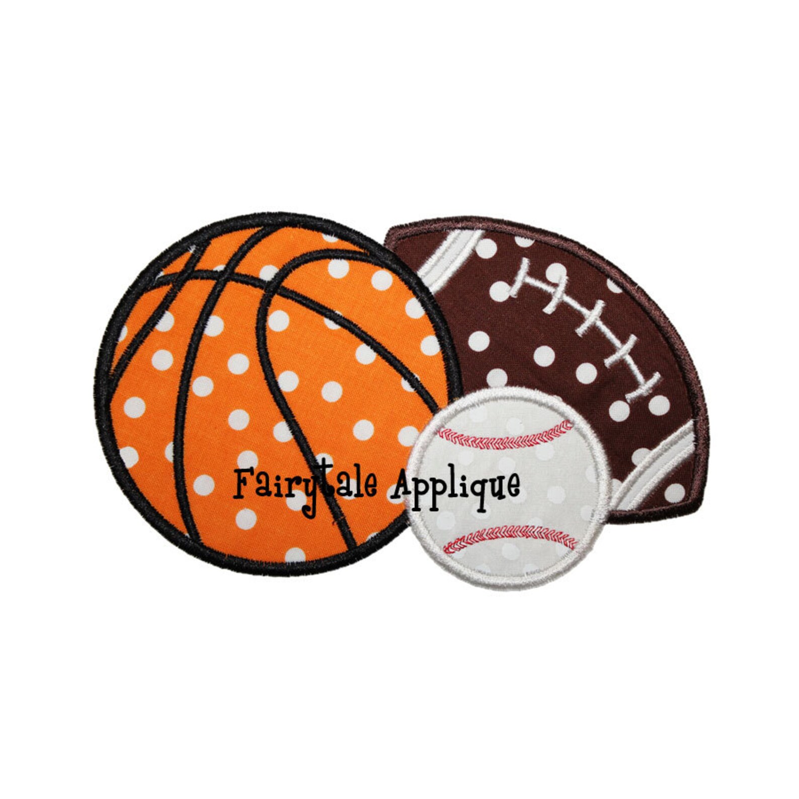 Digital Machine Embroidery Design - Sports Balls Applique - Etsy