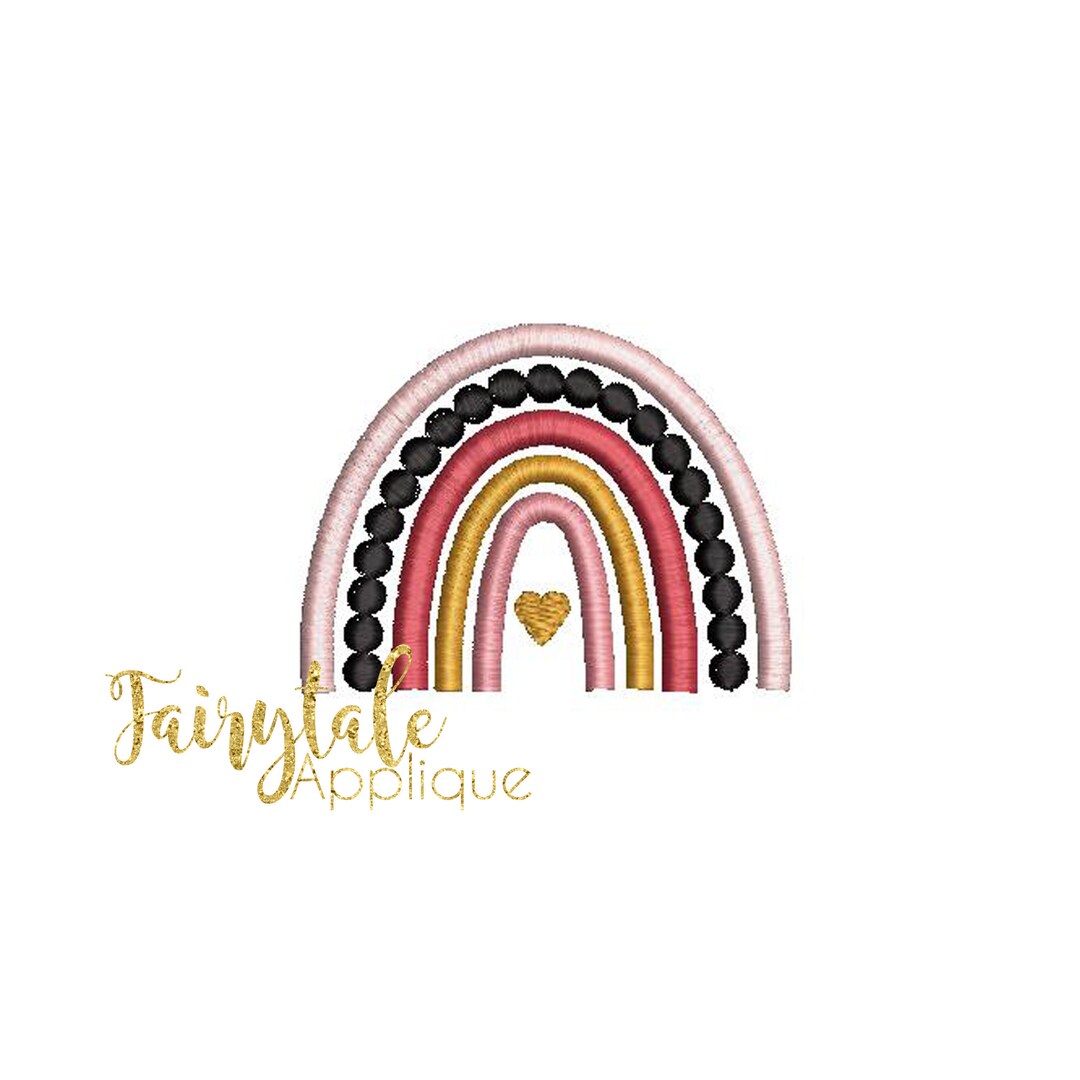 Mini Rainbow With Heart Embroidery Design DIGITAL FILE - Etsy