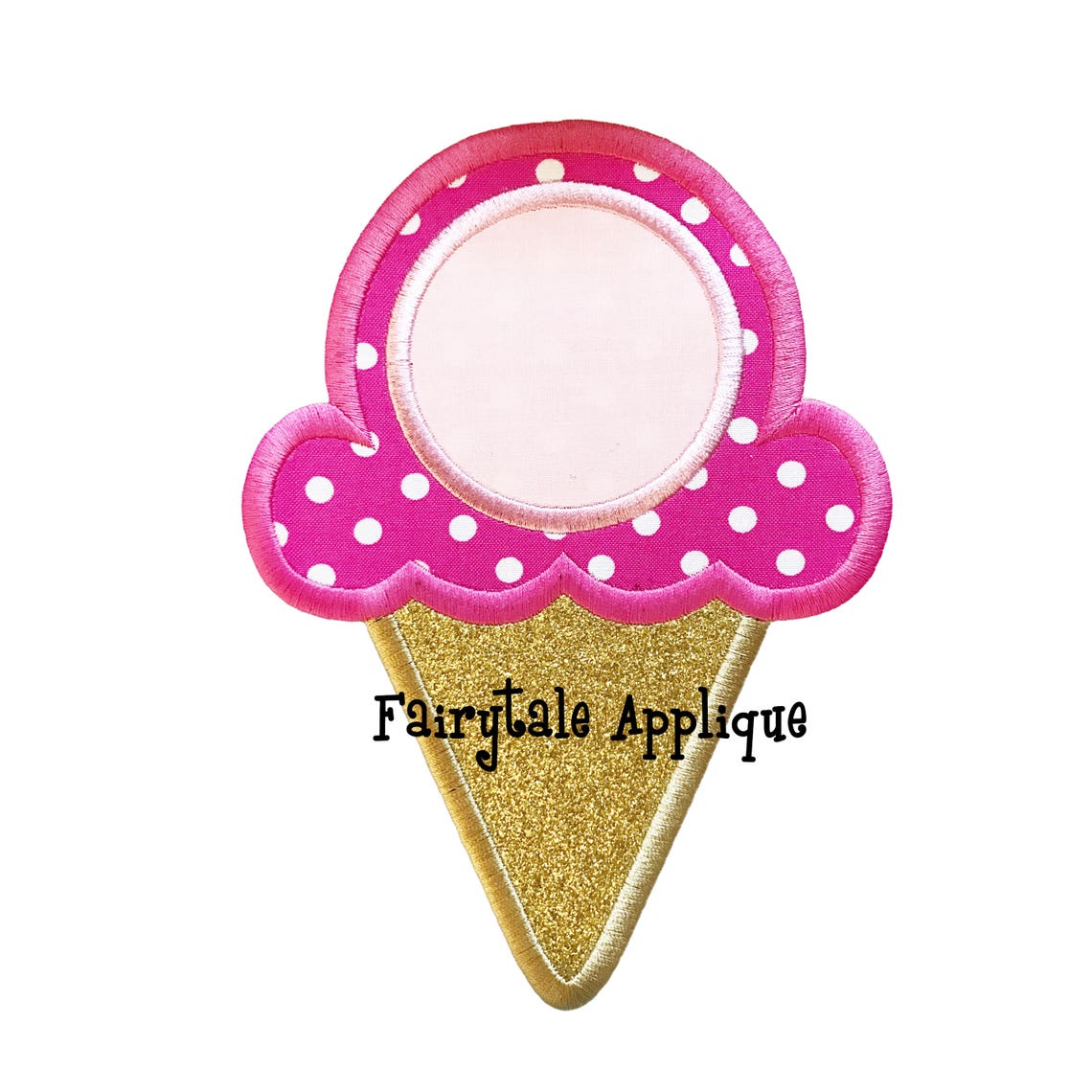 Digital Machine Embroidery Design Monogrammed Ice Cream | Etsy