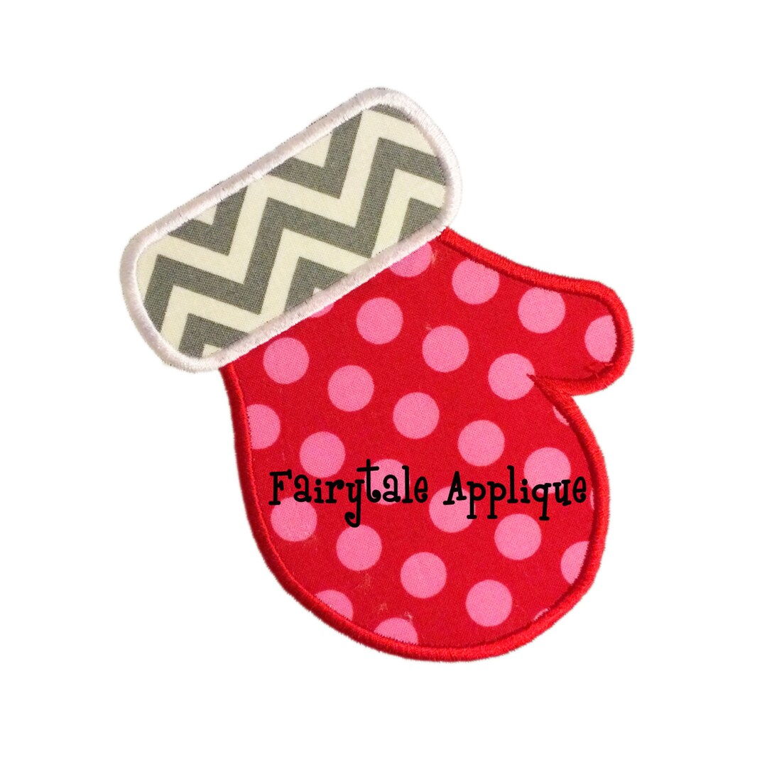 Digital Machine Embroidery Design - Mitten Applique - Etsy