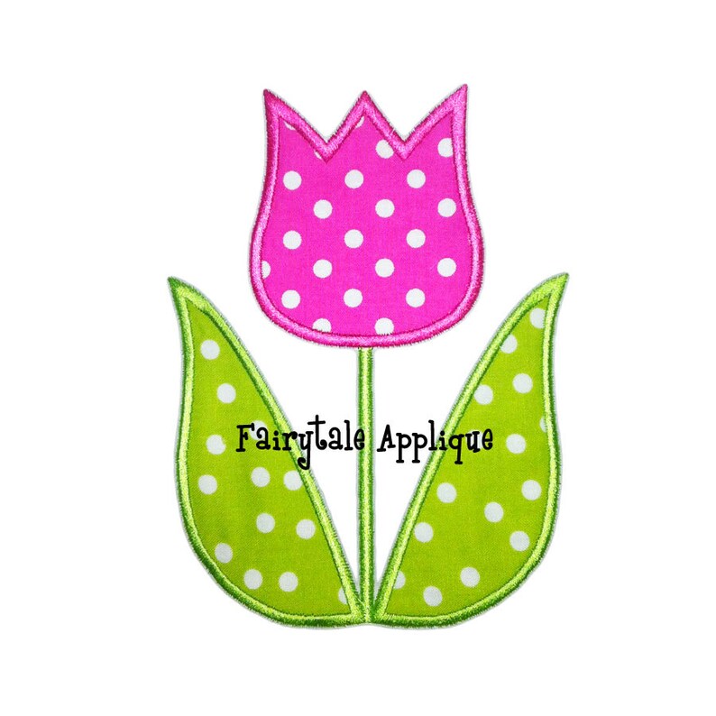 Digital Machine Embroidery Design - Tulip Applique - Etsy