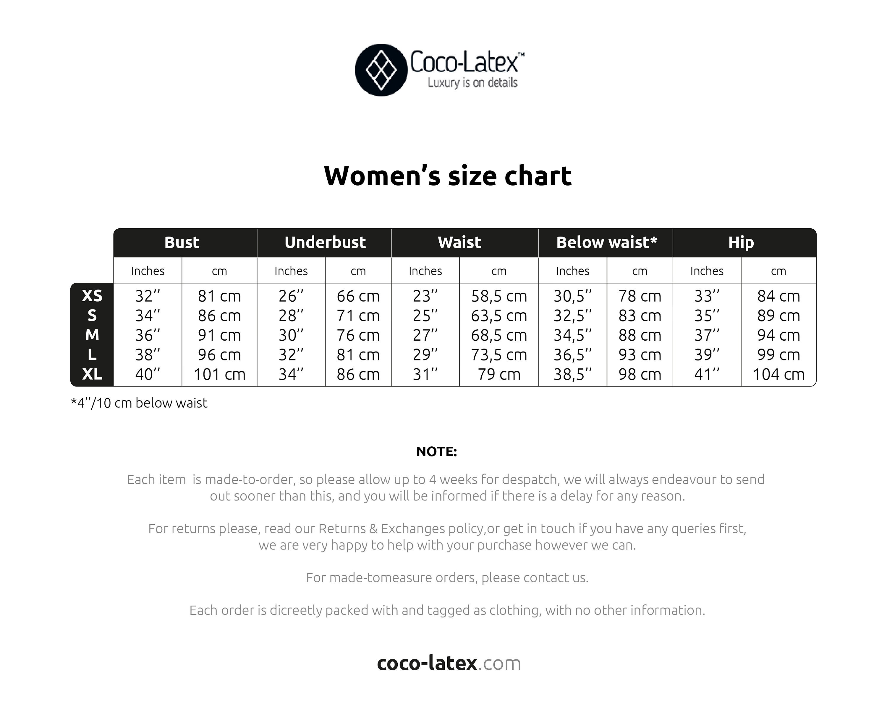 Coco Rave Size Chart