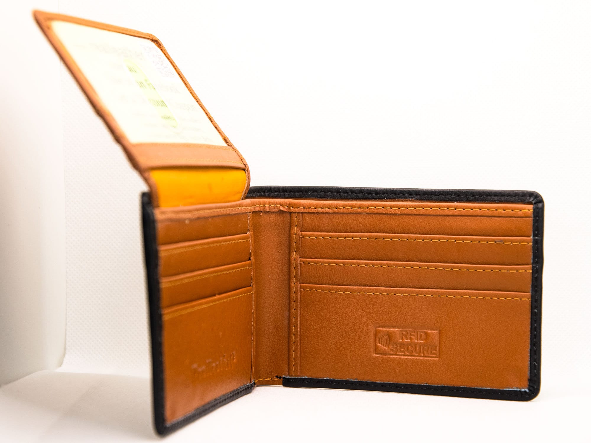 Men's Slim Compact Thin Narrow Leather Wallet ID Window 9 Card Slots ...