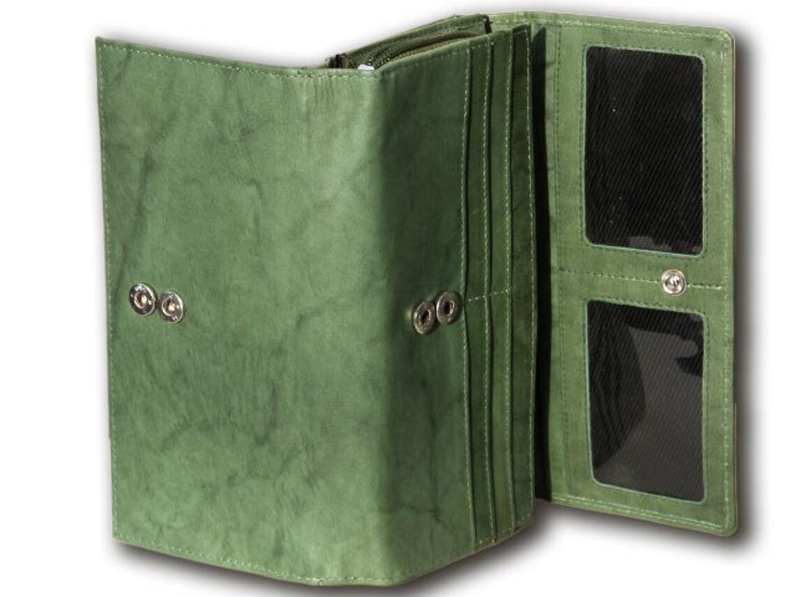 Womens Wallet Double Sided Flat Long Wallet Zip Around - Etsy